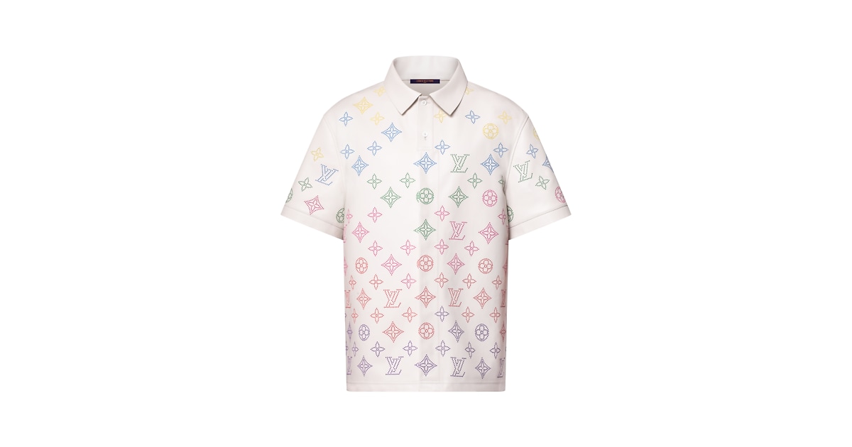 Monogram Flower Perforated Leather Polo Shirt - Luxury Multicolour ...