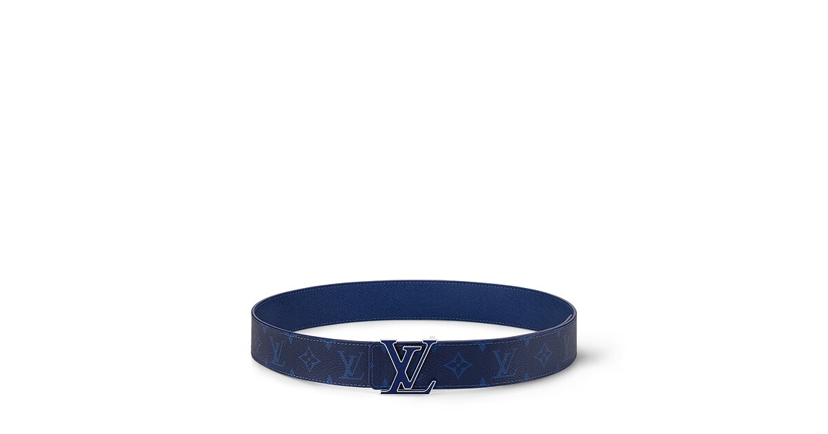 LV Initials 40mm Reversible Belt - Luxury Taigarama Blue | LOUIS VUITTON