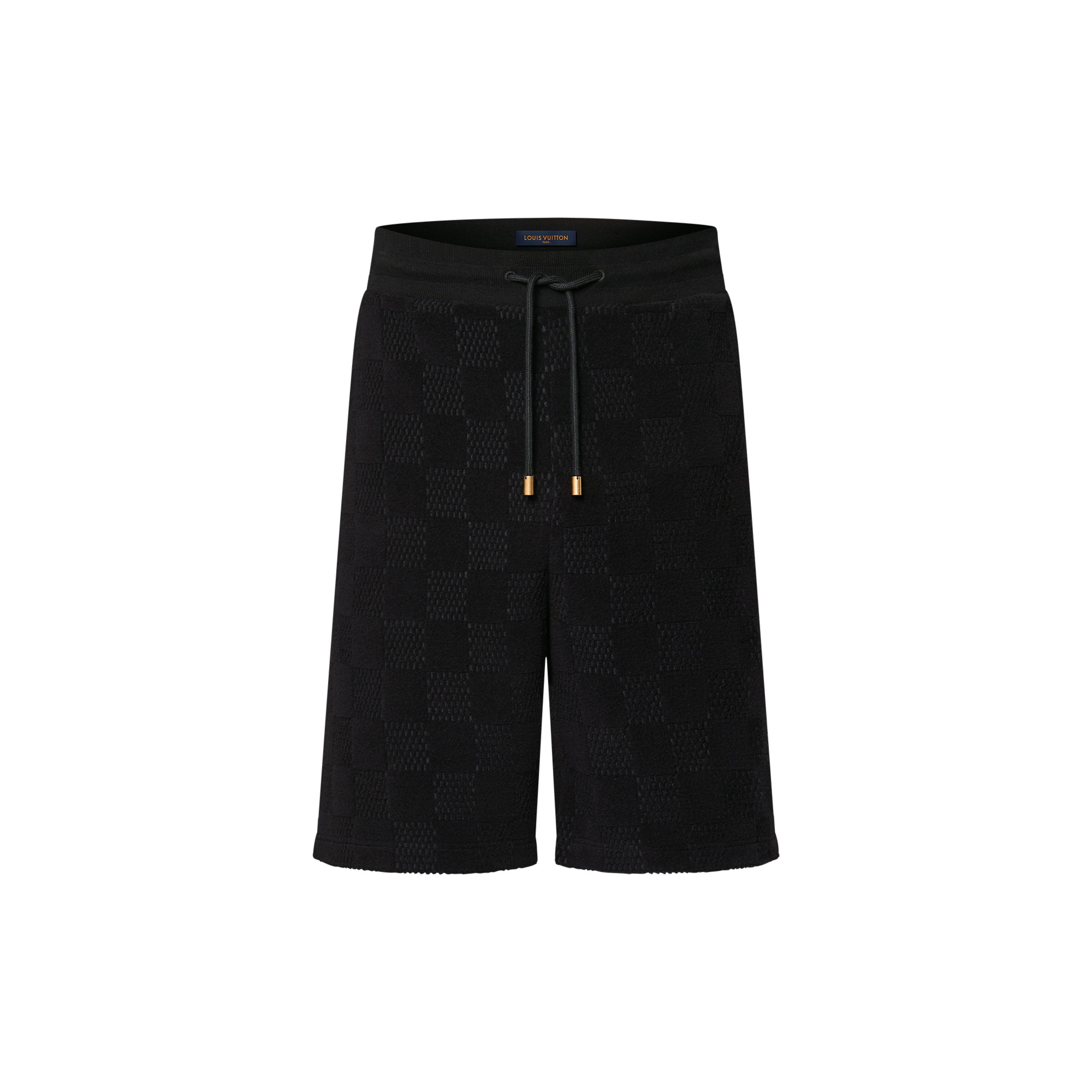 Damier French Terry Cotton Shorts - Luxury Black | LOUIS VUITTON