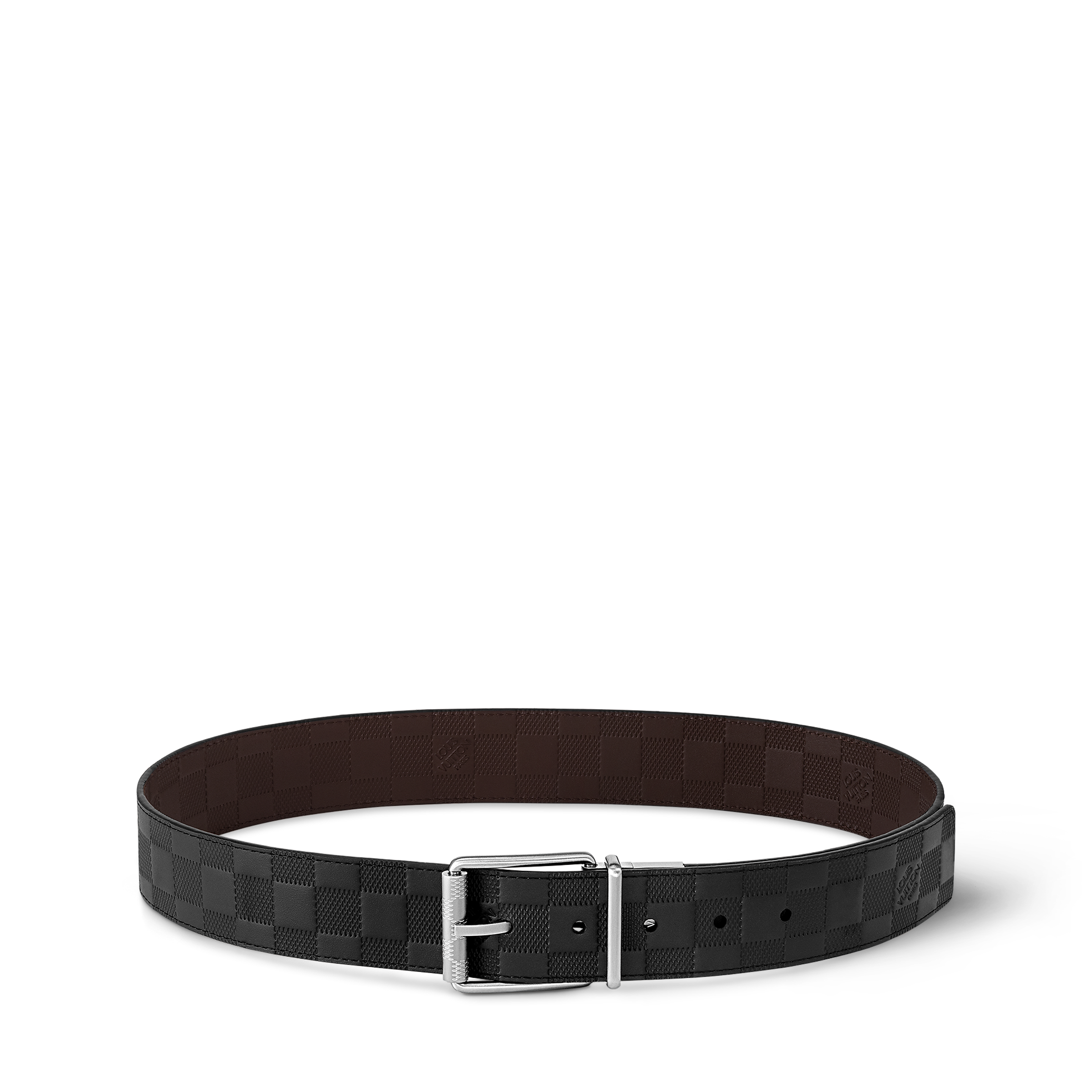 Damier Print 40MM Reversible - Luxury Damier Infini Leather Black ...