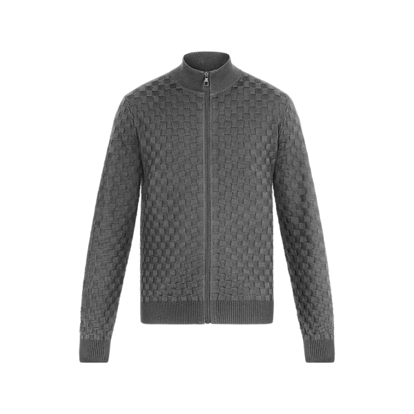 Damier Signature Zip-Through Cardigan - Luxury Blue | LOUIS VUITTON