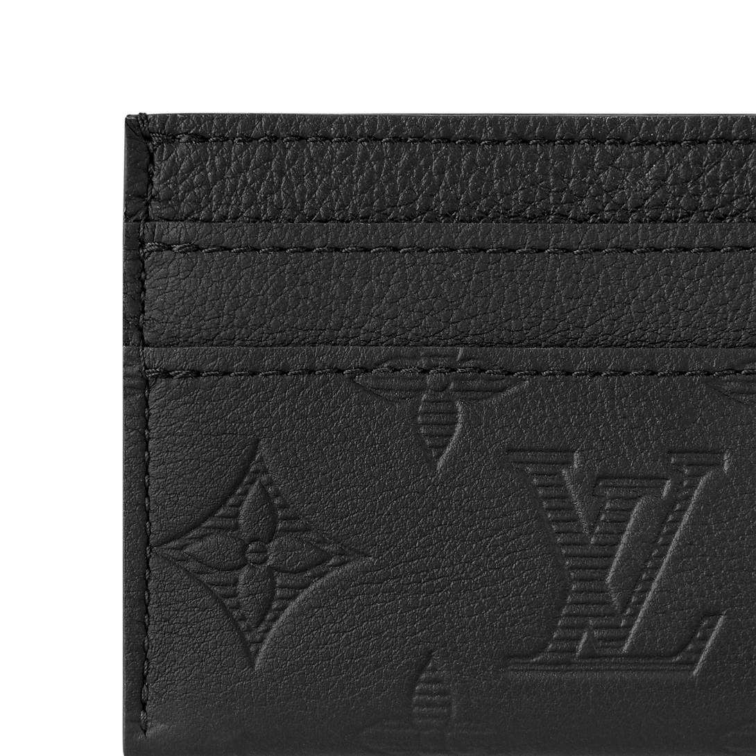 Double Card Holder - Luxury Monogram Shadow Leather Black | LOUIS VUITTON
