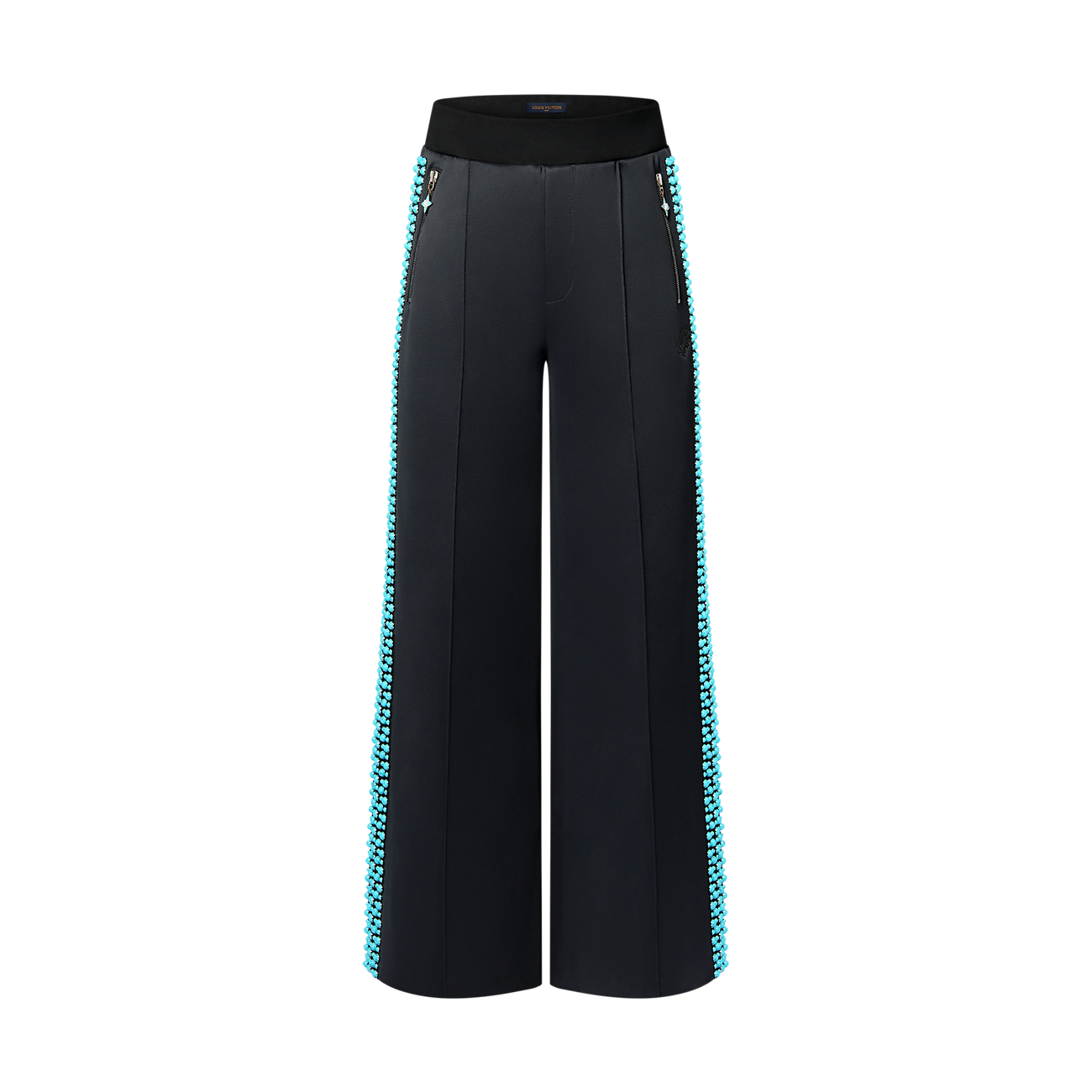 Embellished Cotton Track Trousers - Luxury Black | LOUIS VUITTON