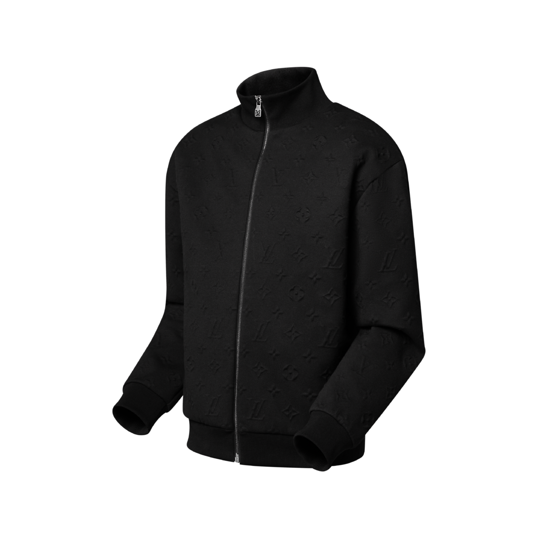 Embossed Monogram Jersey Tracksuit Top - Luxury Black | LOUIS VUITTON