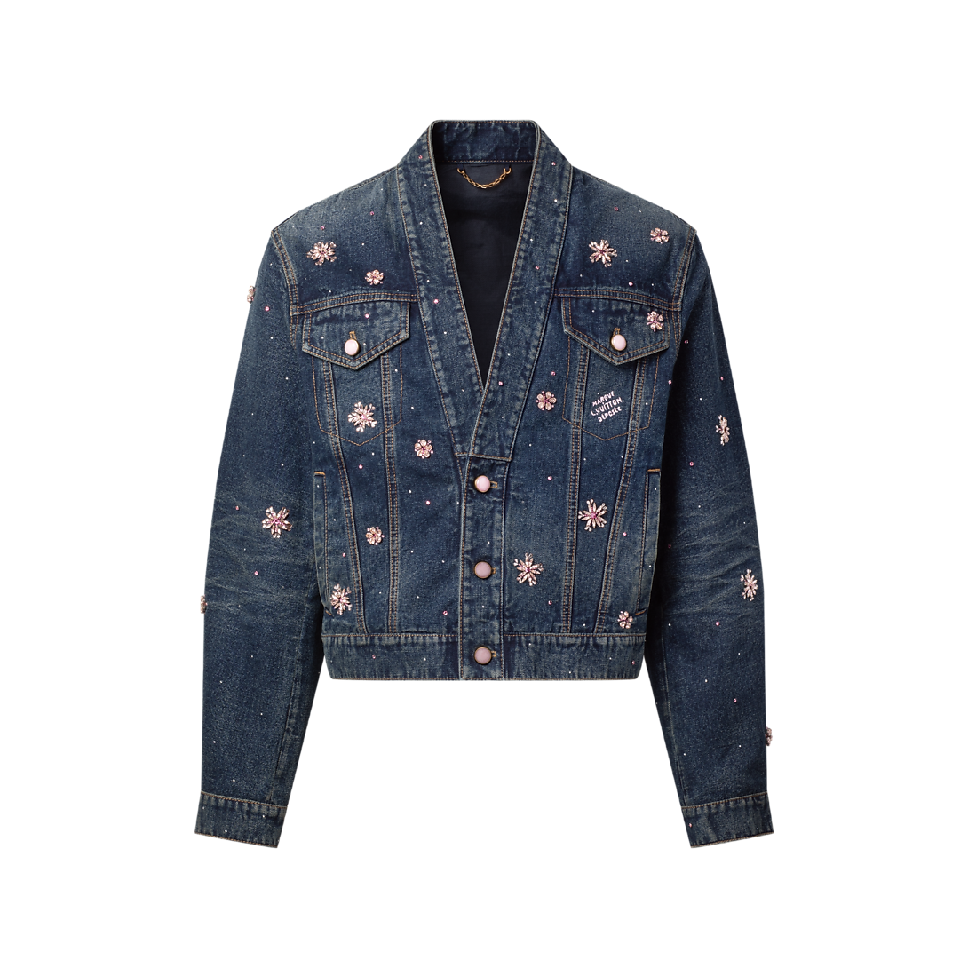 Embroidered Denim Kimono Jacket - Luxury Blue | LOUIS VUITTON