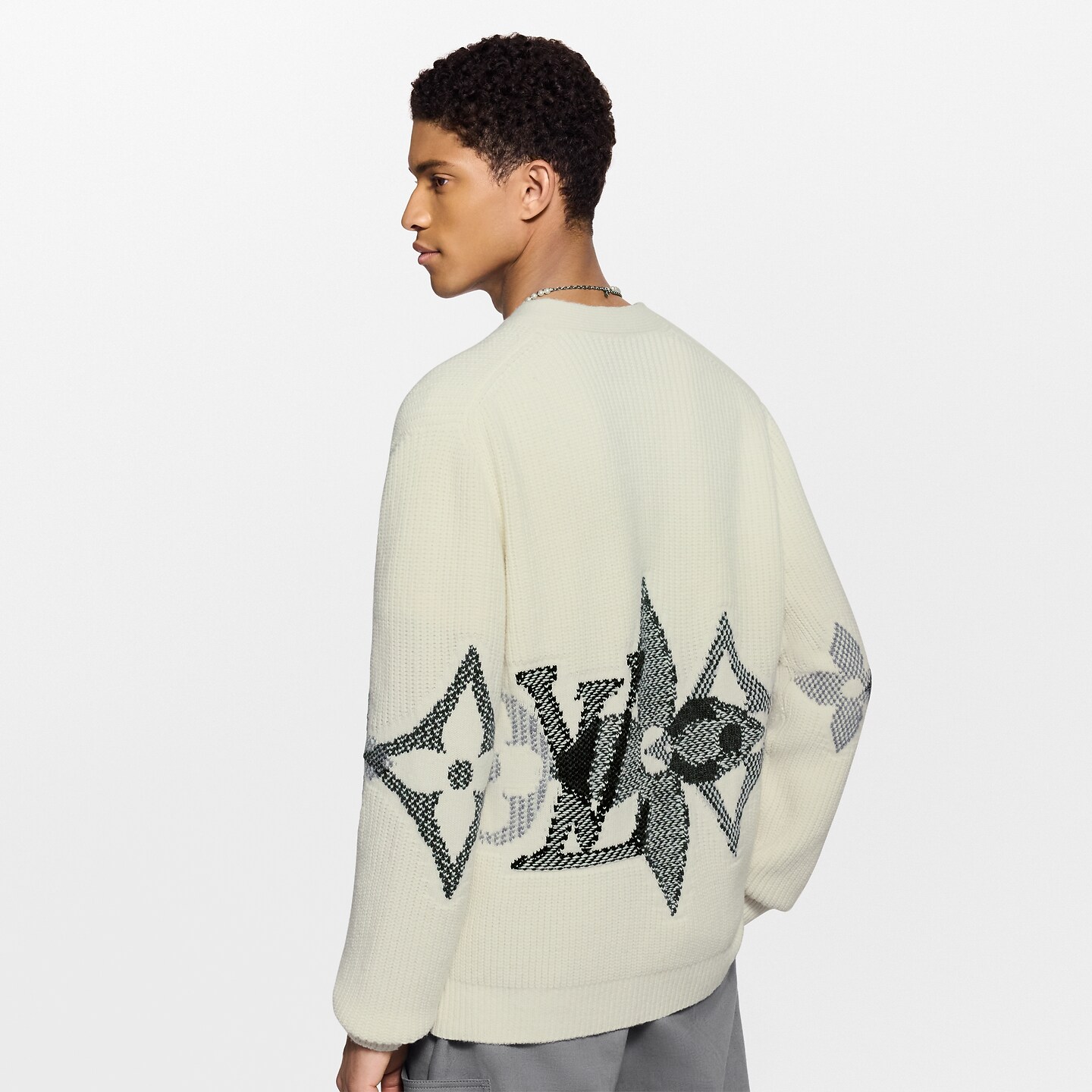 Graphic Knitted Cardigan - Luxury White | LOUIS VUITTON