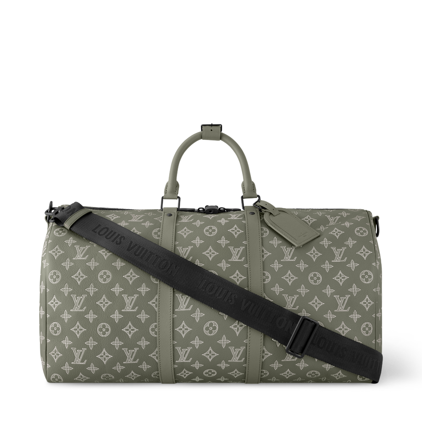 Keepall Bandoulière 50 Bag - Luxury Monogram Shadow Leather Green ...