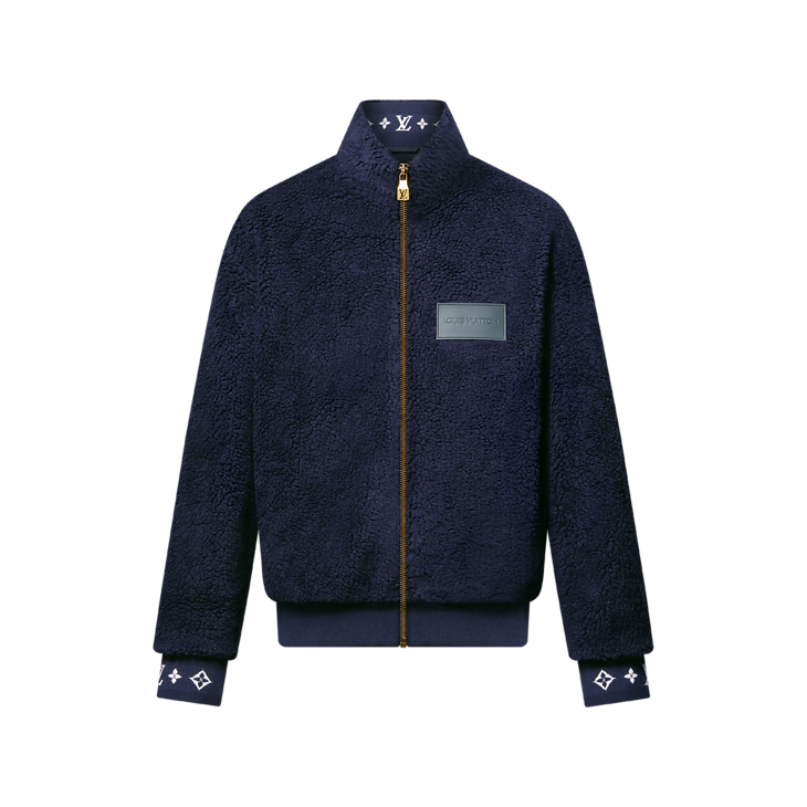 Leather Patch Fleece Blouson - Luxury Blue | LOUIS VUITTON