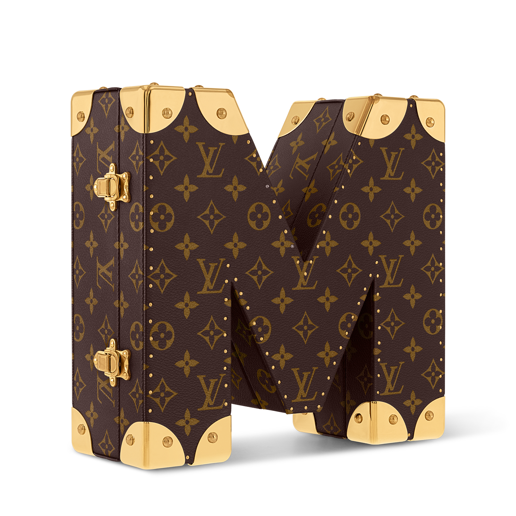 Letter M Trunk - Luxury Monogram Canvas Brown | LOUIS VUITTON