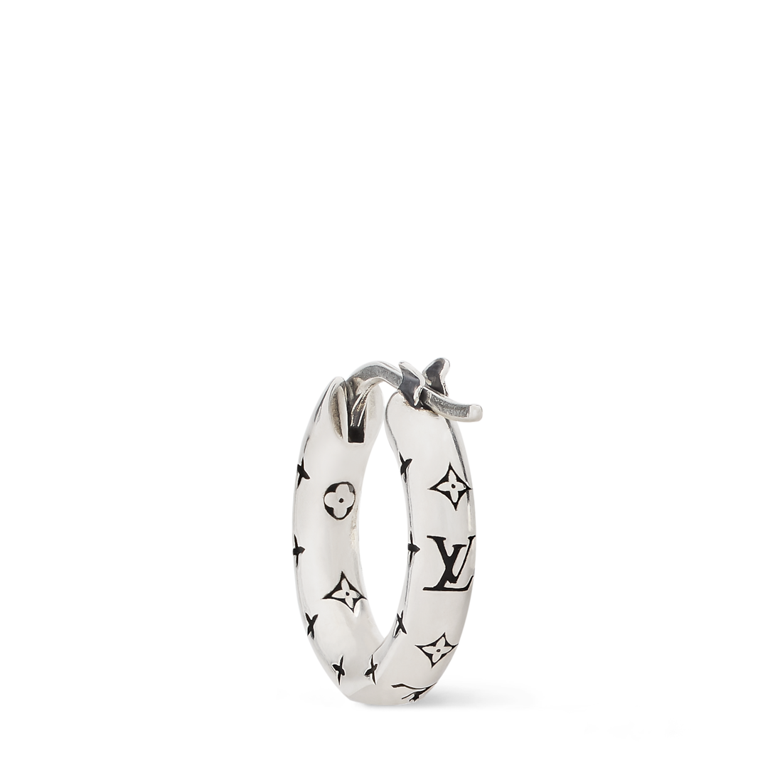 LV Bambou Single Hoop Earring - Luxury S00 Silver | LOUIS VUITTON