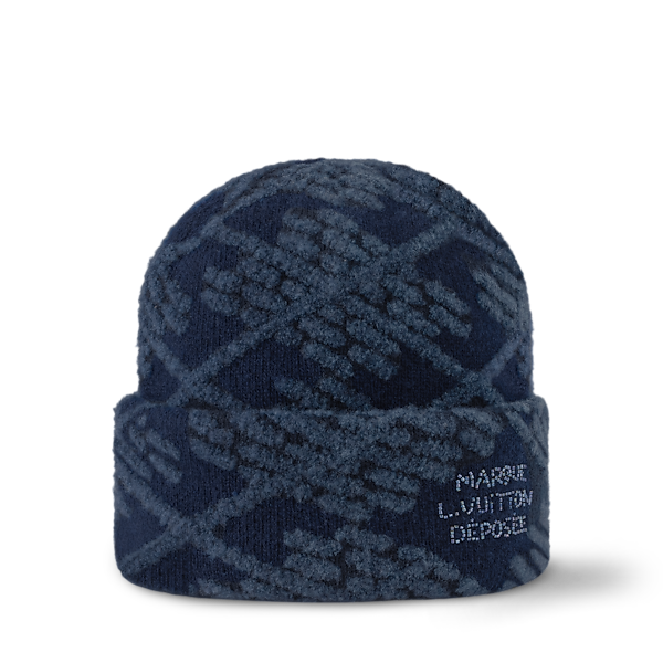 LV Crush Damier Argyle Beanie - Luxury S00 Blue | LOUIS VUITTON