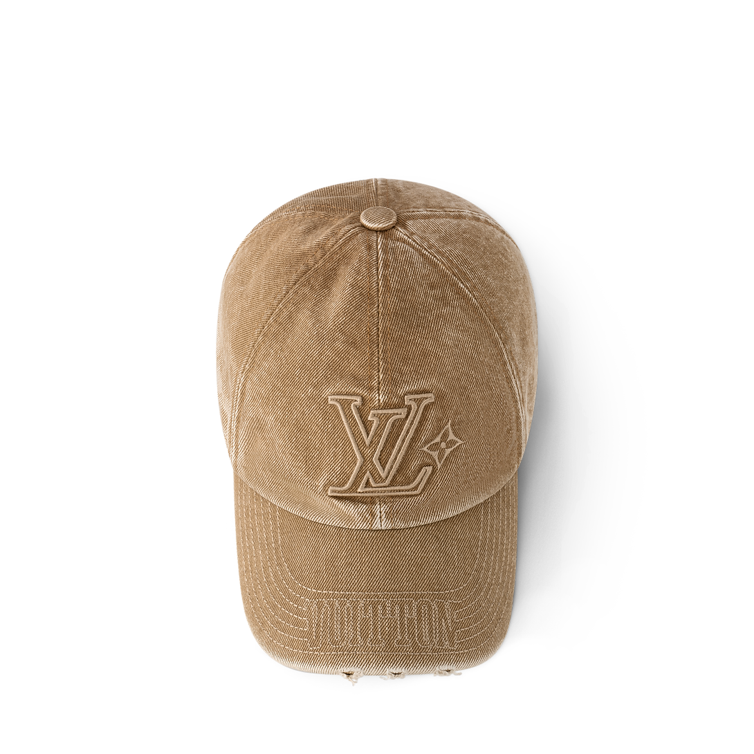 LV Denim Washed Cap - Luxury S00 Beige | LOUIS VUITTON