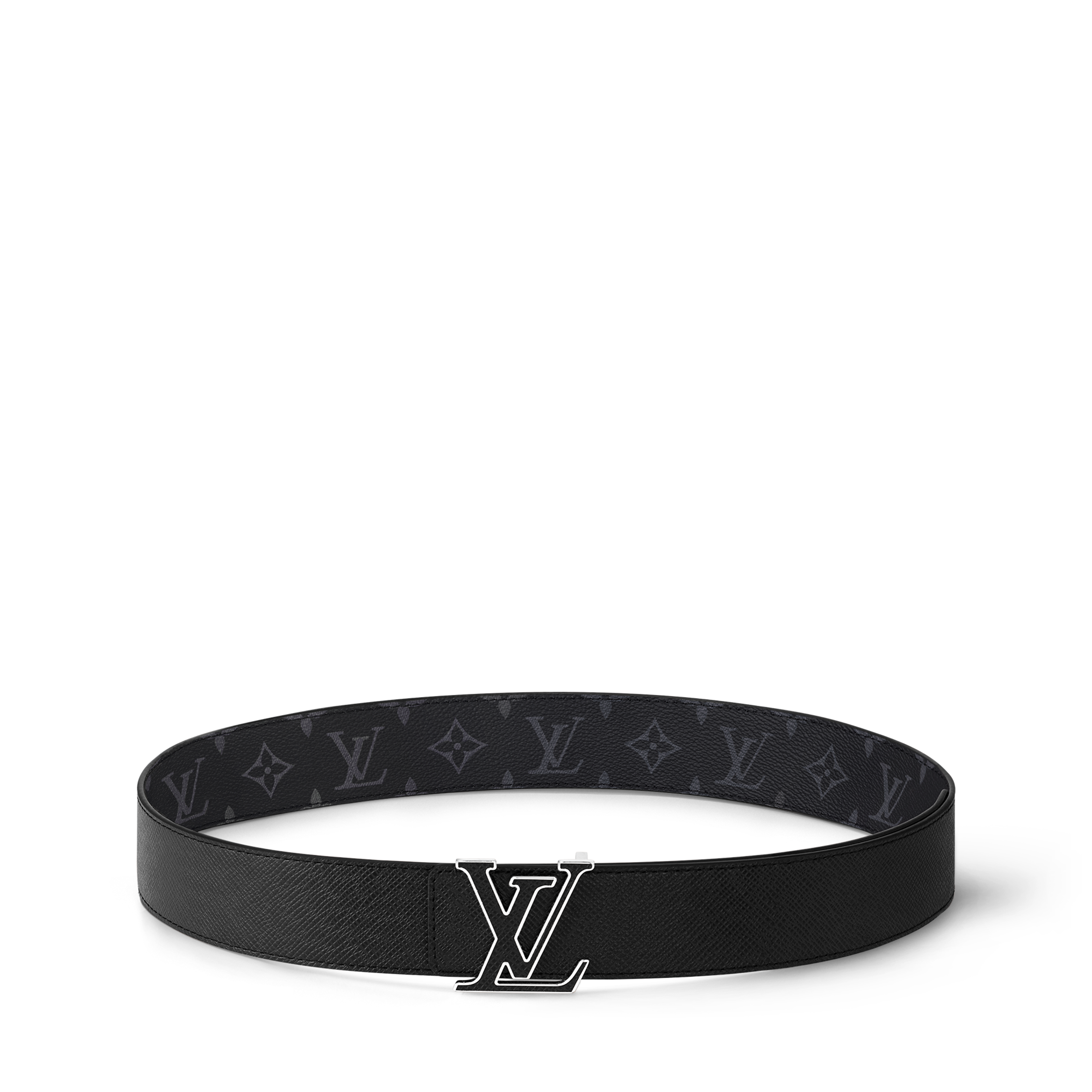 LV Initials 40mm Reversible Belt - Luxury Taigarama Black | LOUIS VUITTON
