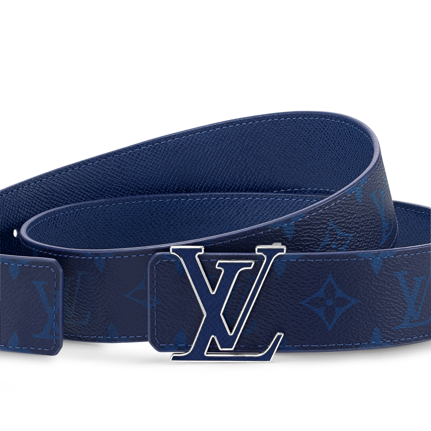 LV Initials 40mm Reversible Belt - Luxury Taigarama Blue | LOUIS VUITTON