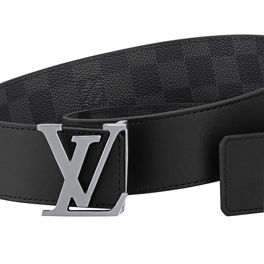 LV Initials 40mm Reversible Belt - Luxury Damier Graphite Canvas Grey ...
