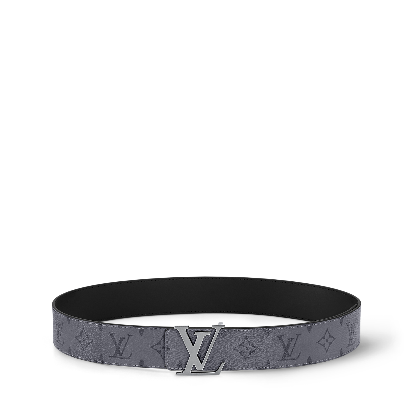 LV Initials 40MM Reversible Belt - Luxury Monogram Eclipse Reverse Grey ...