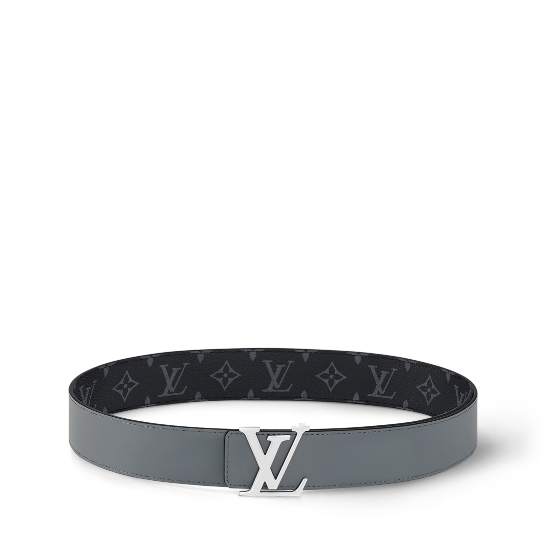 LV Initials 40MM Reversible Belt - Luxury Monogram Eclipse Canvas Grey ...