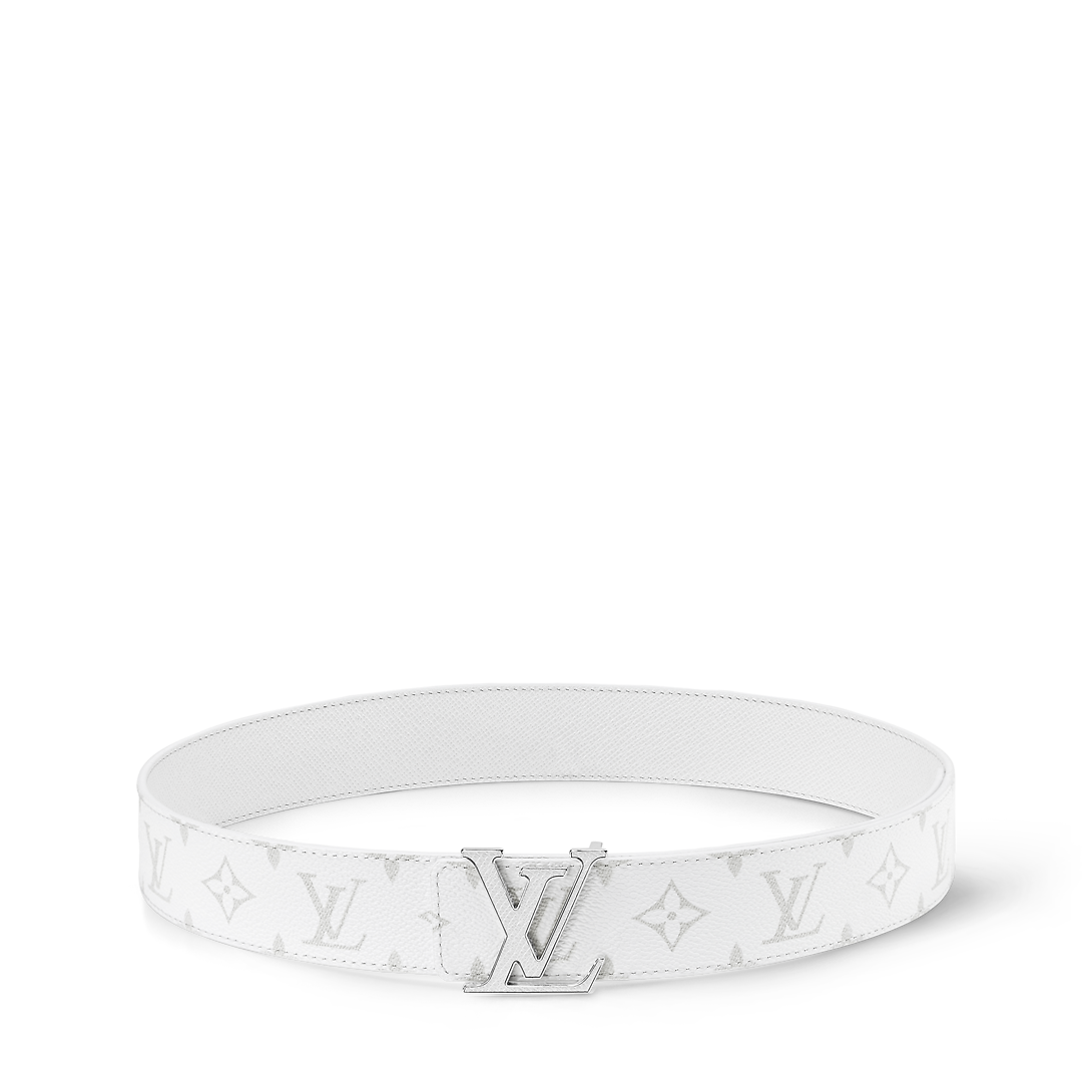 LV Initials 40MM Reversible Belt - Luxury Taigarama White | LOUIS VUITTON
