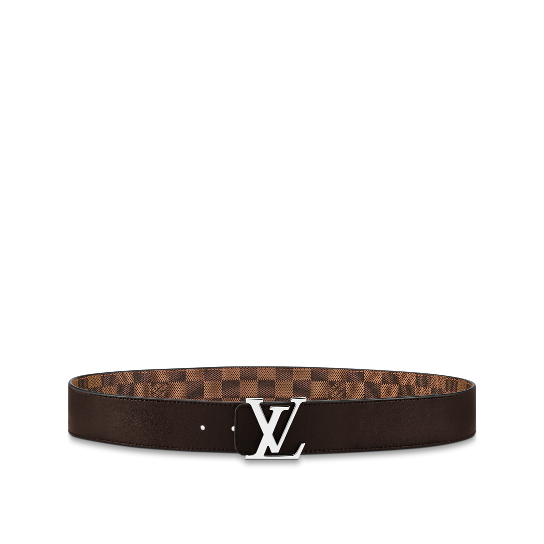 LV Initials 40mm Reversible Belt - Luxury Damier Graphite Canvas Brown ...