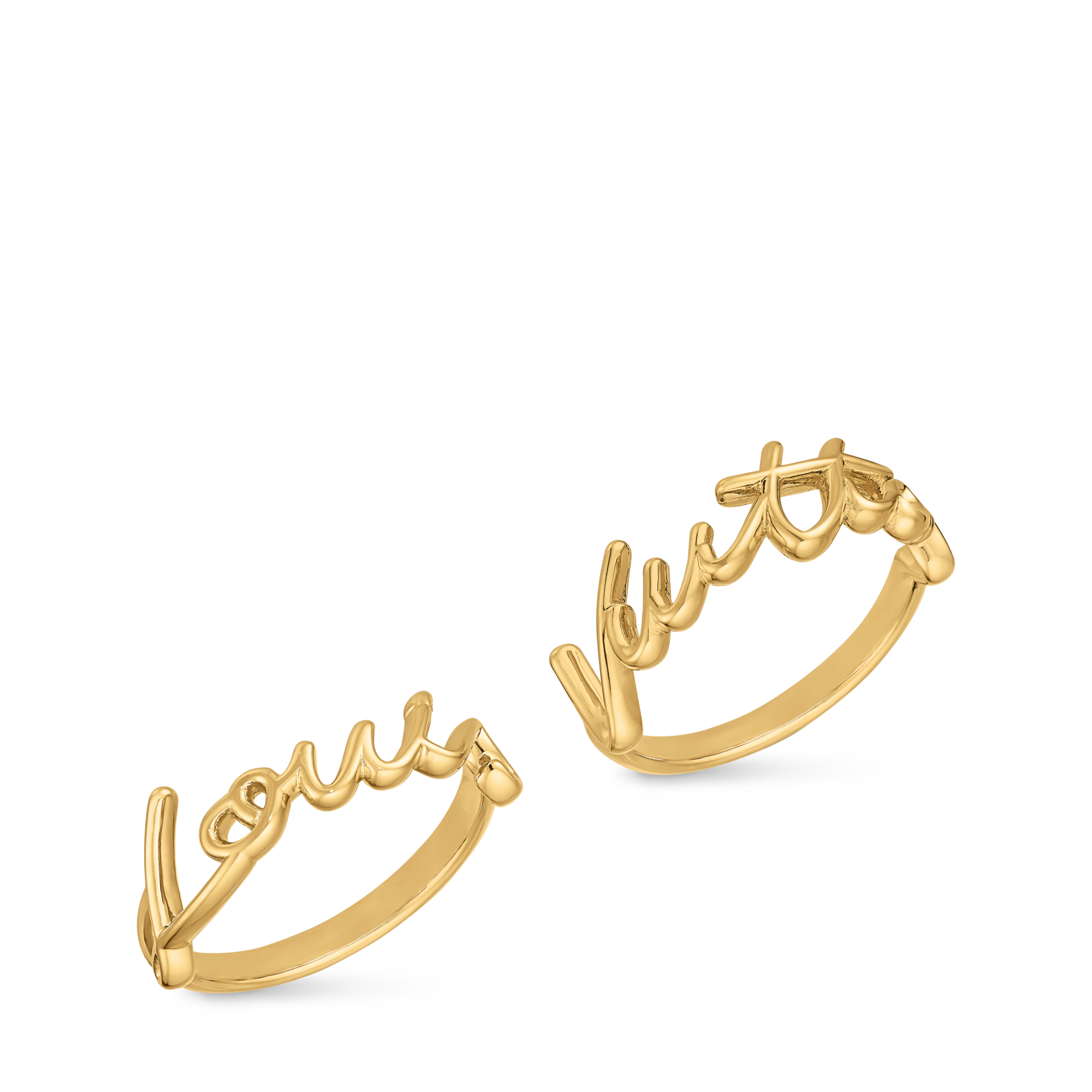 LV Script Ring Set - Luxury S00 Gold | LOUIS VUITTON
