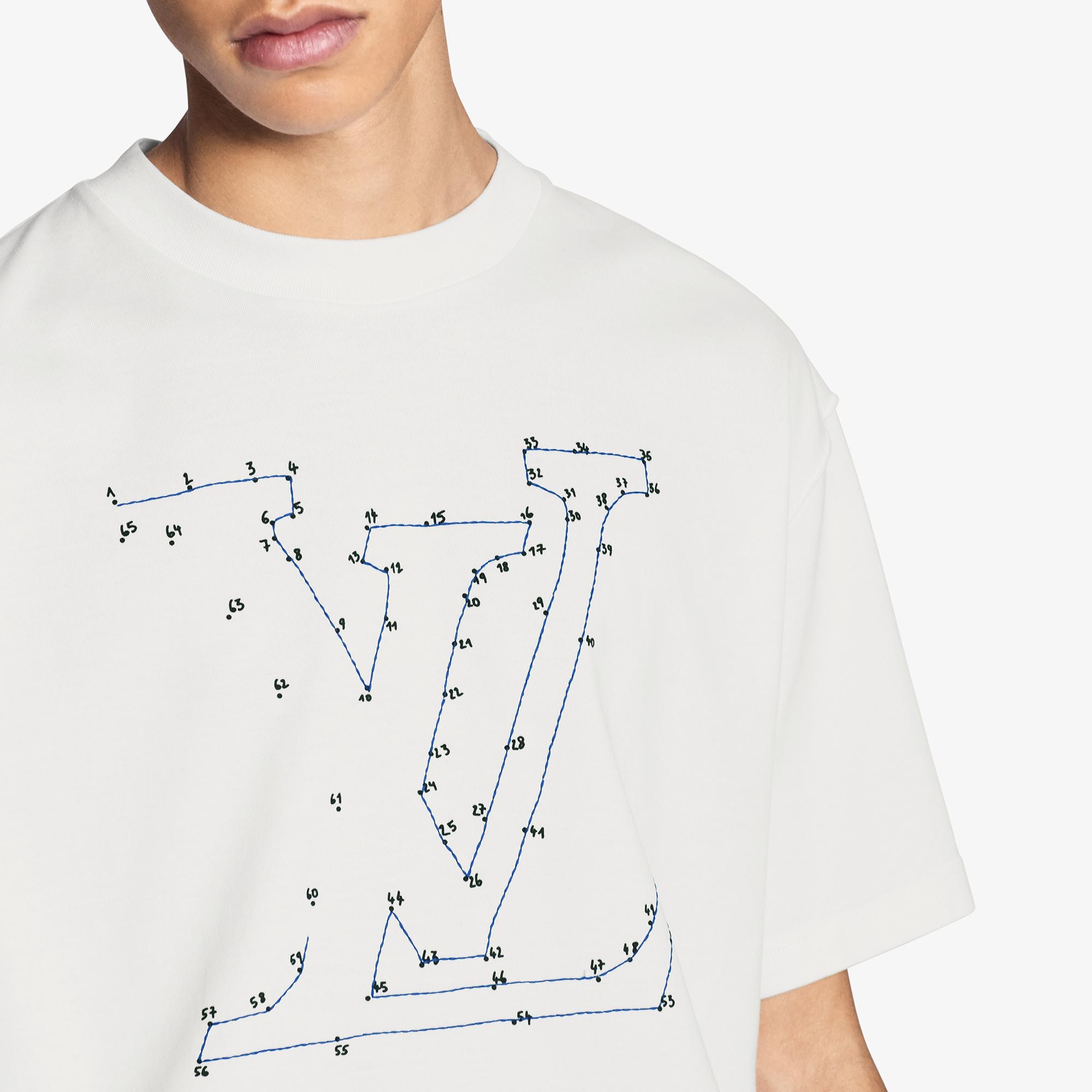 Louis Vuitton Lv Stitch Embroidered Black T Shirt | Paul Smith