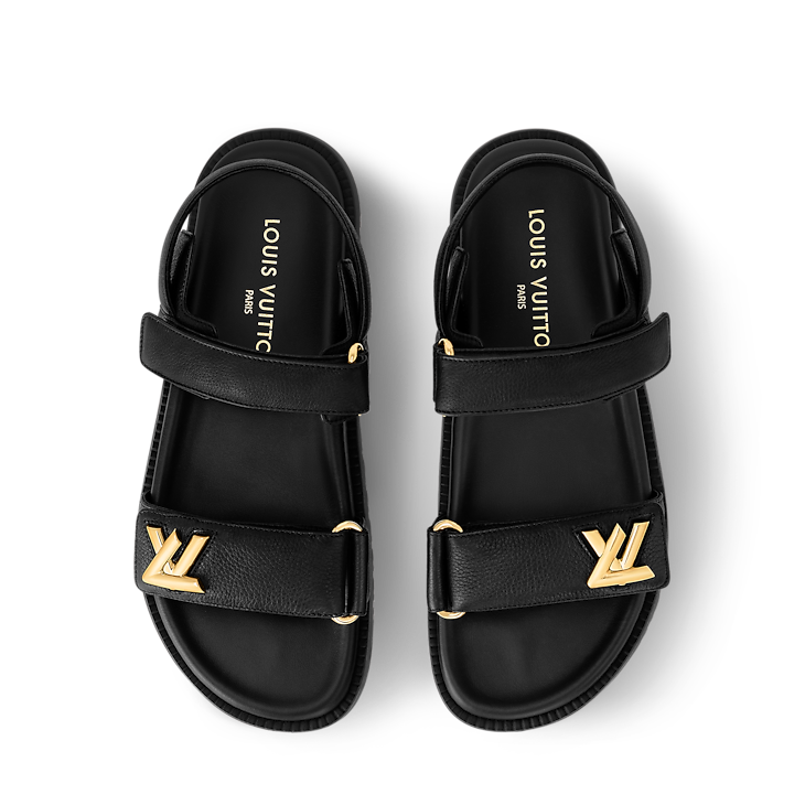 LV Sunset Flat Comfort Sandals - Luxury Black | LOUIS VUITTON