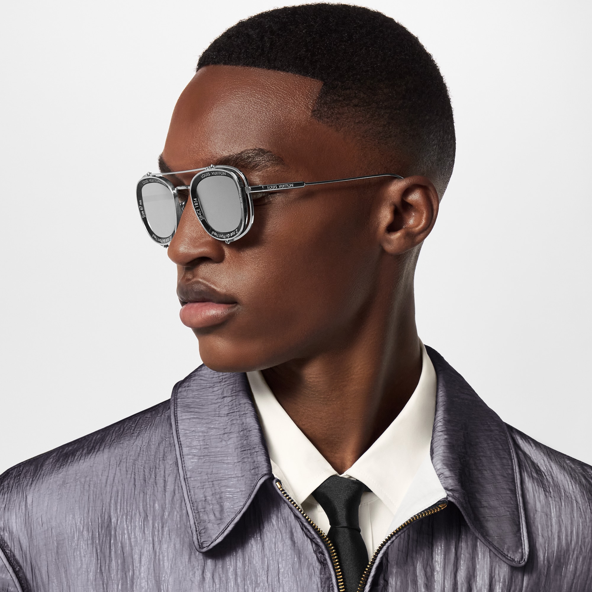 LV Super Vision Metal Pilot Square Sunglasses - Luxury S00 Silver ...