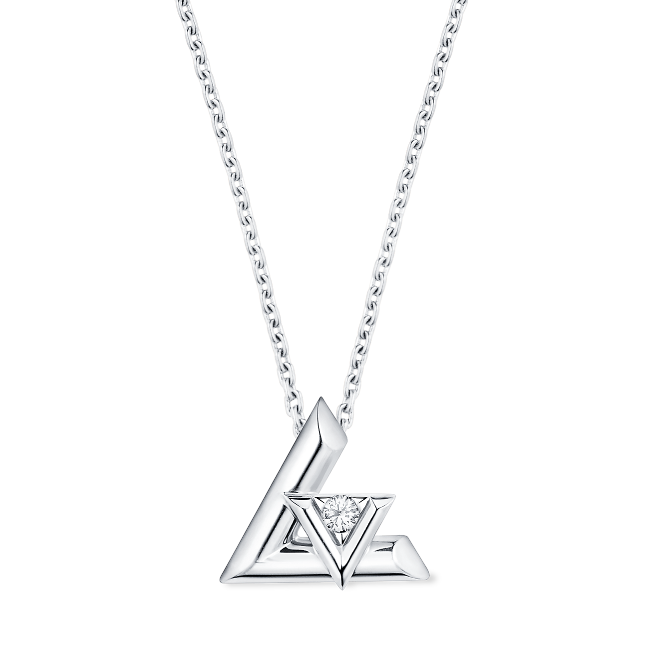 LV Volt One Large Pendant, White Gold And Diamond - Luxury Silver ...