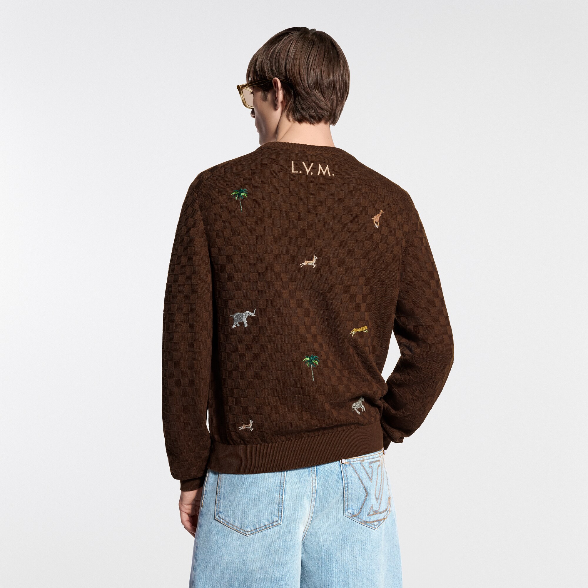LV x The Darjeeling Limited Embroidered Long-Sleeved Crewneck - Luxury ...