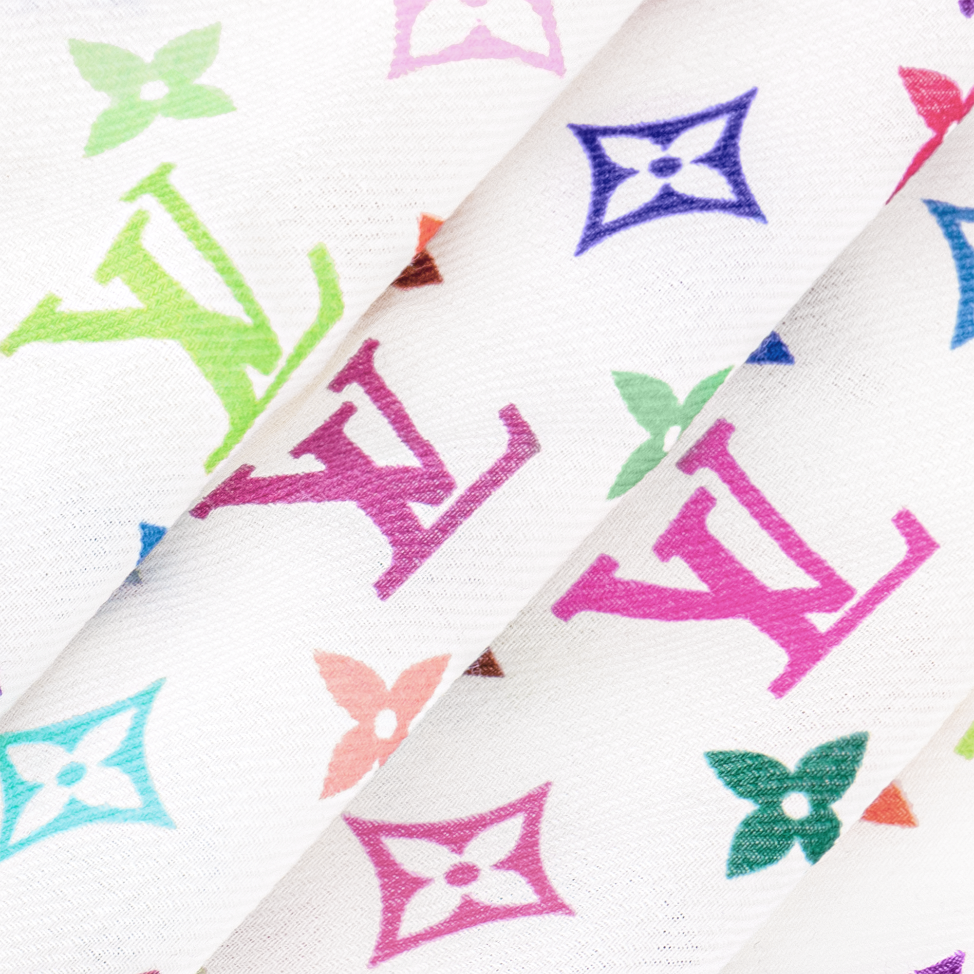 LV x TM Monogram Multicoloured Shawl - Luxury S00 White | LOUIS VUITTON