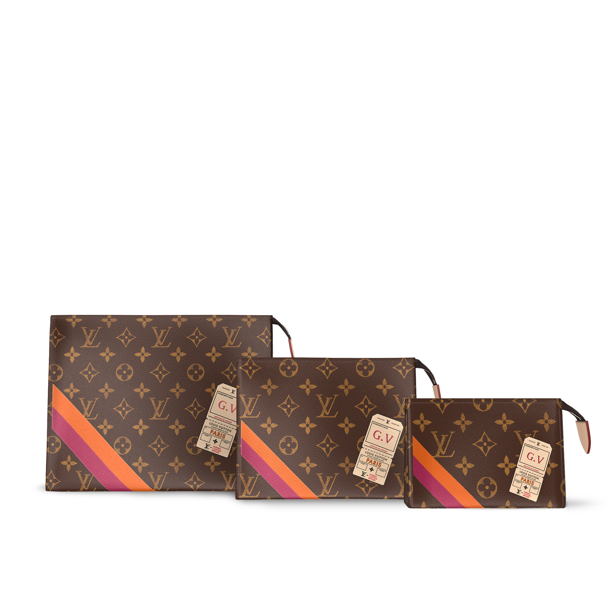 Mon Monogram Trio Toiletry Pouch - Luxury Monogram Canvas Transparent ...