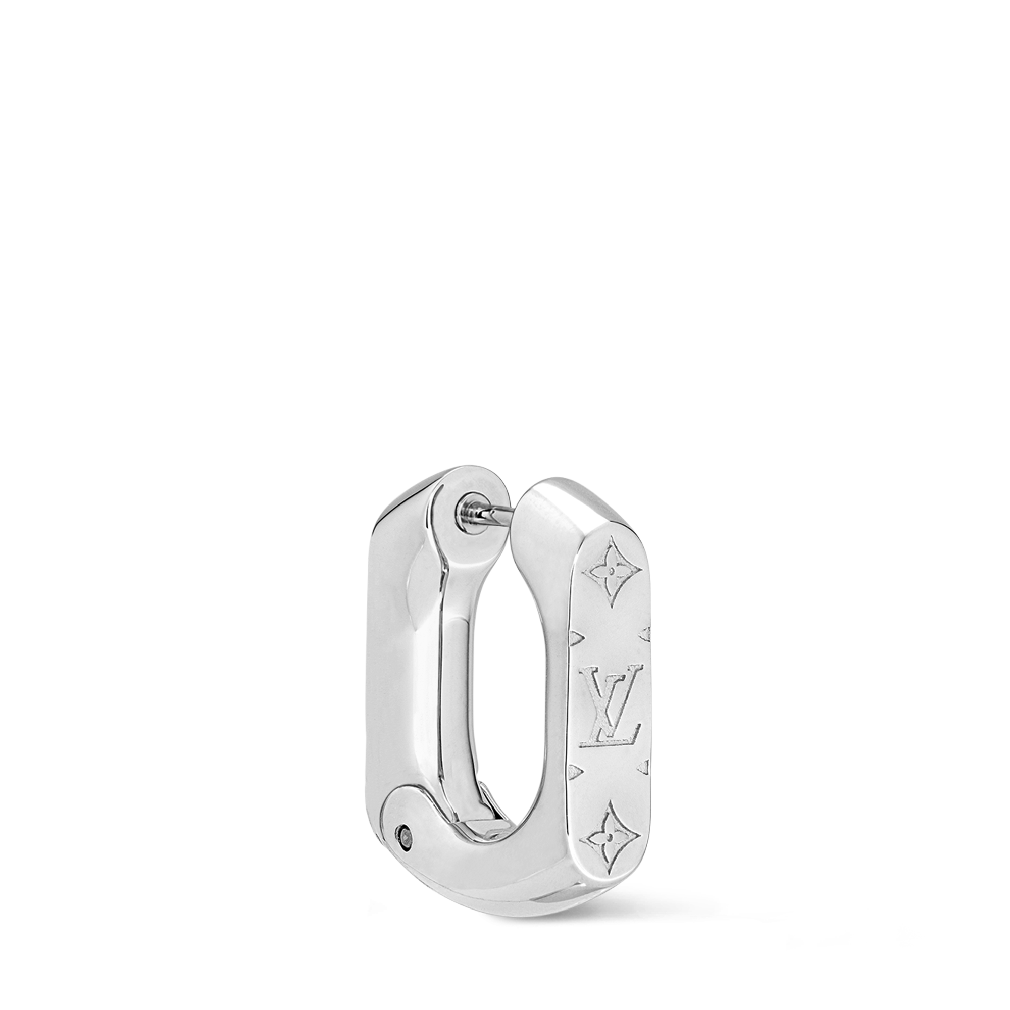 Monogram Chain Hoop Earring - Luxury S00 Silver | LOUIS VUITTON