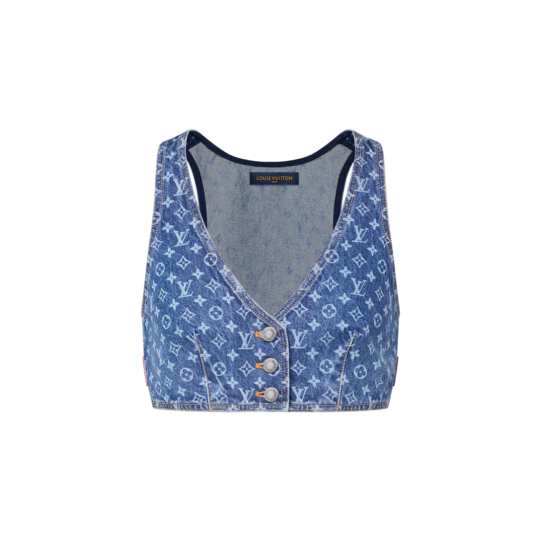 Monogram Denim Crop Top - Luxury Blue | LOUIS VUITTON