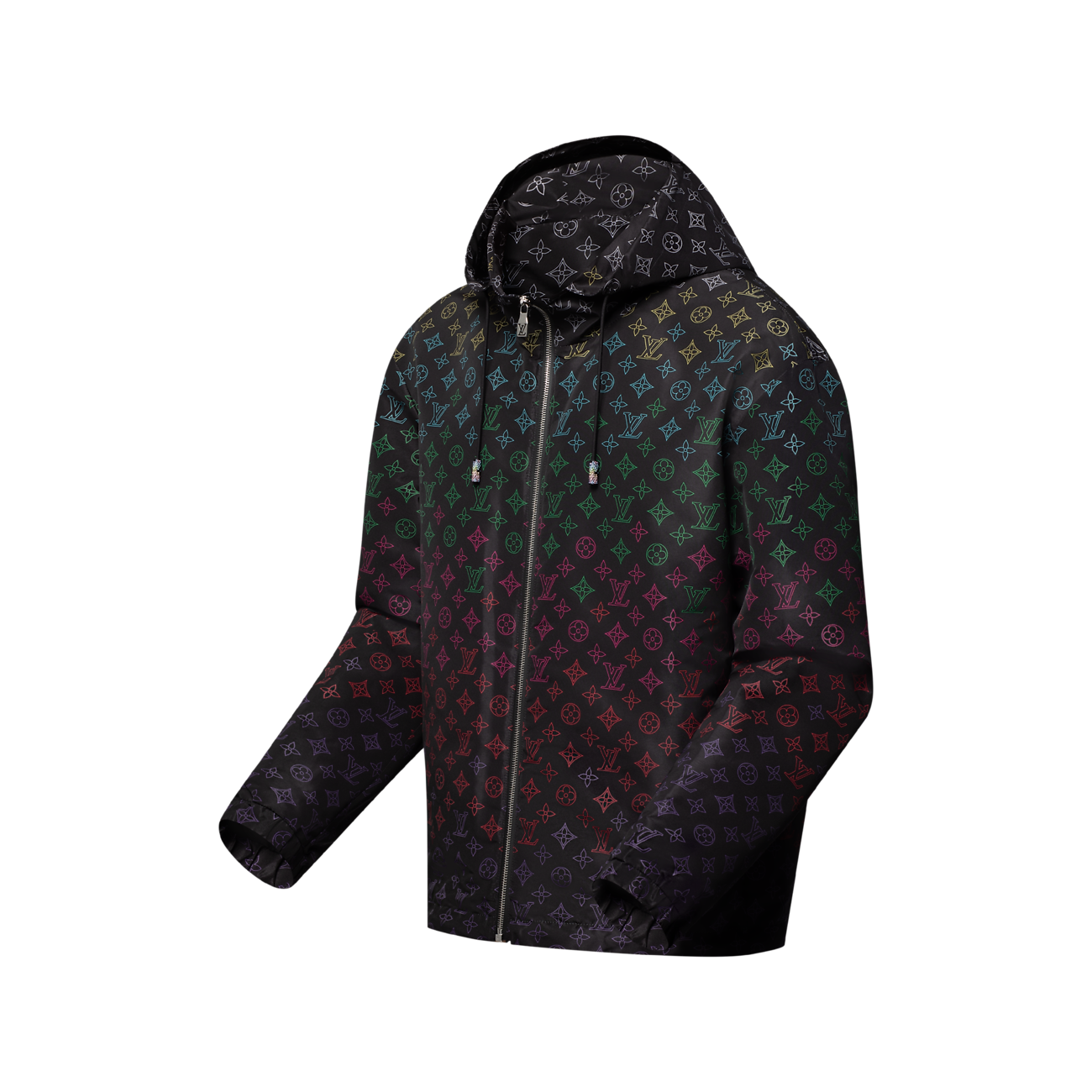 Monogram Flowers Gradient Printed Windbreaker - Luxury Black | LOUIS ...