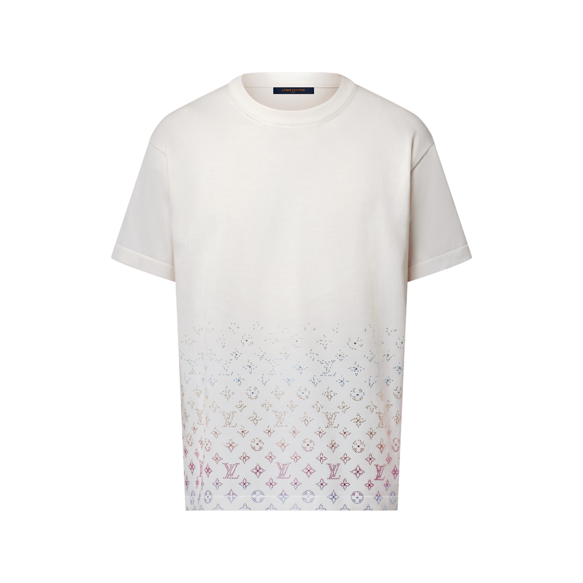 Monogram Gradient Embellished Short-Sleeved Crewneck - Luxury Black ...