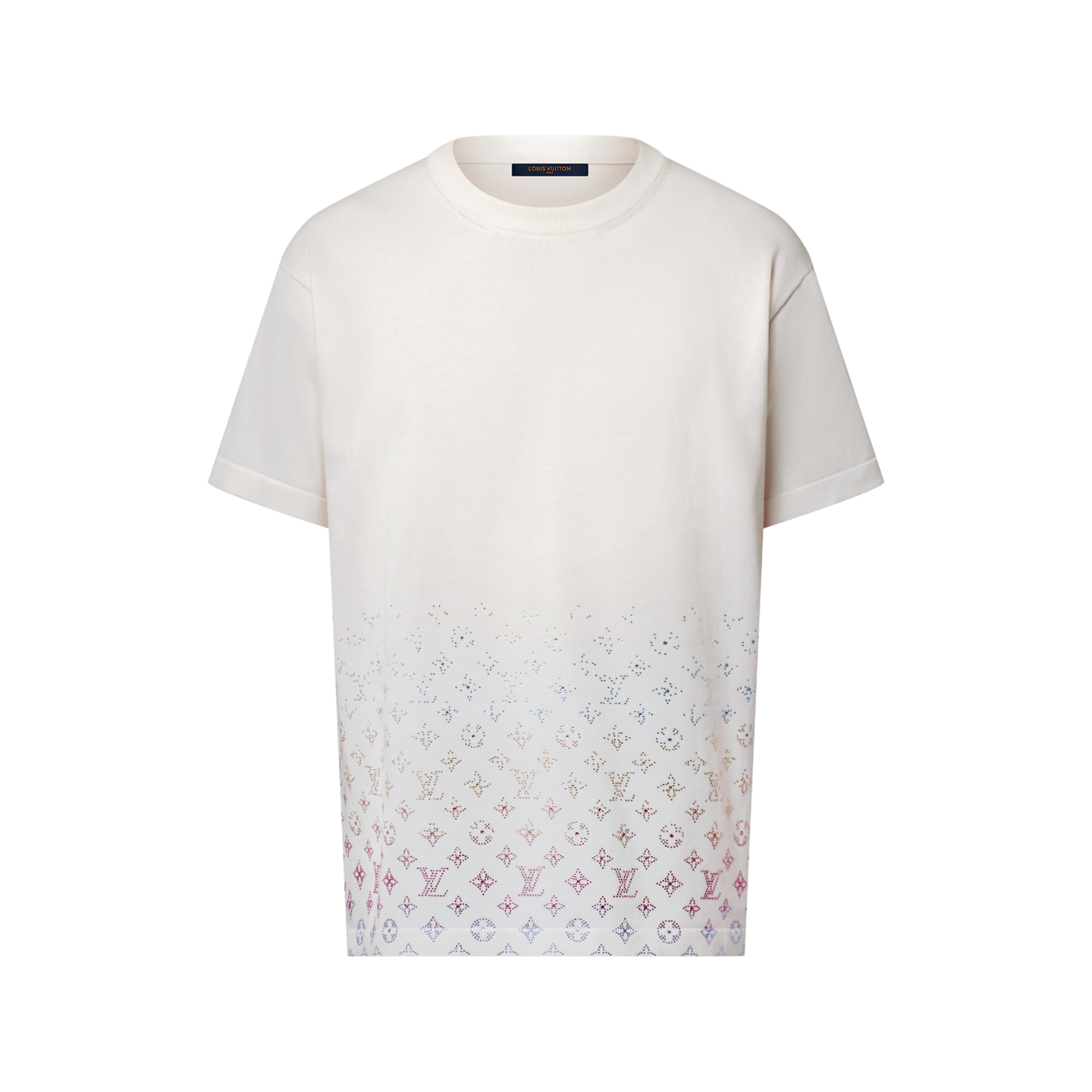 Monogram Gradient Embellished Short-Sleeved Crewneck - Luxury Black ...