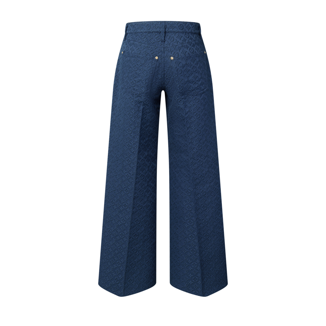 Monogram Jacquard Flared Trousers - Luxury Blue | LOUIS VUITTON