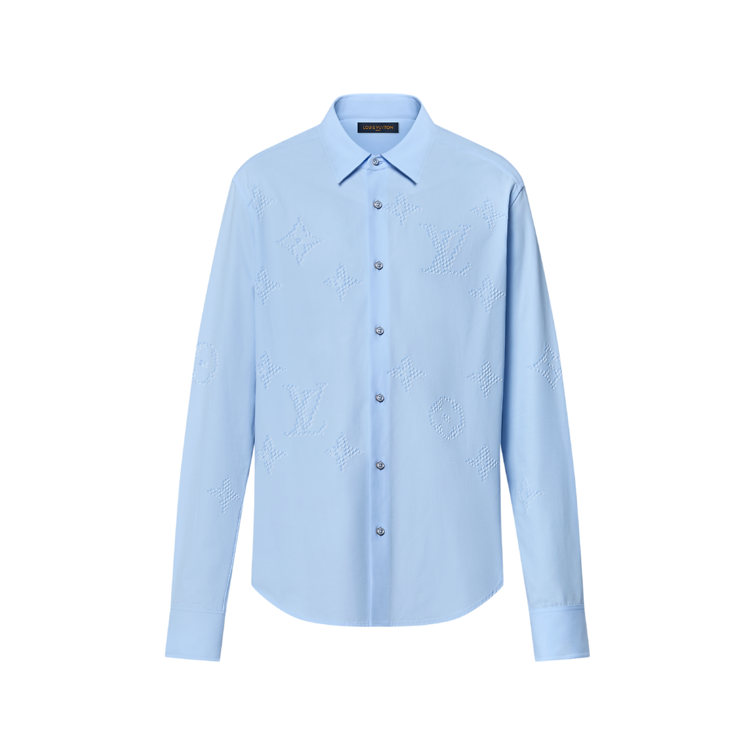 Monogram Printed Long-Sleeved Shirt - Luxury Blue | LOUIS VUITTON