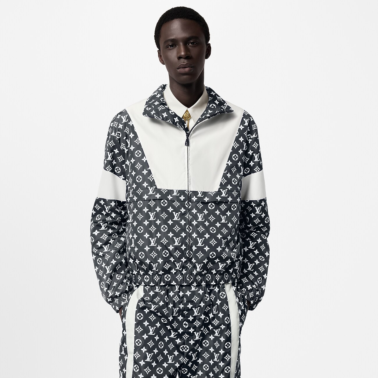 Monogram Printed Technical Track Top - Luxury Blue | LOUIS VUITTON