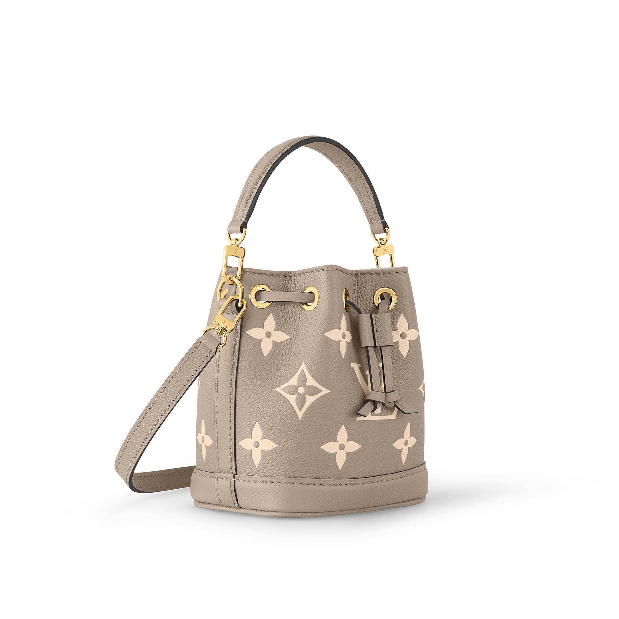 Nano Noé Bag - Luxury Bicolour Monogram Empreinte Leather Grey | LOUIS ...