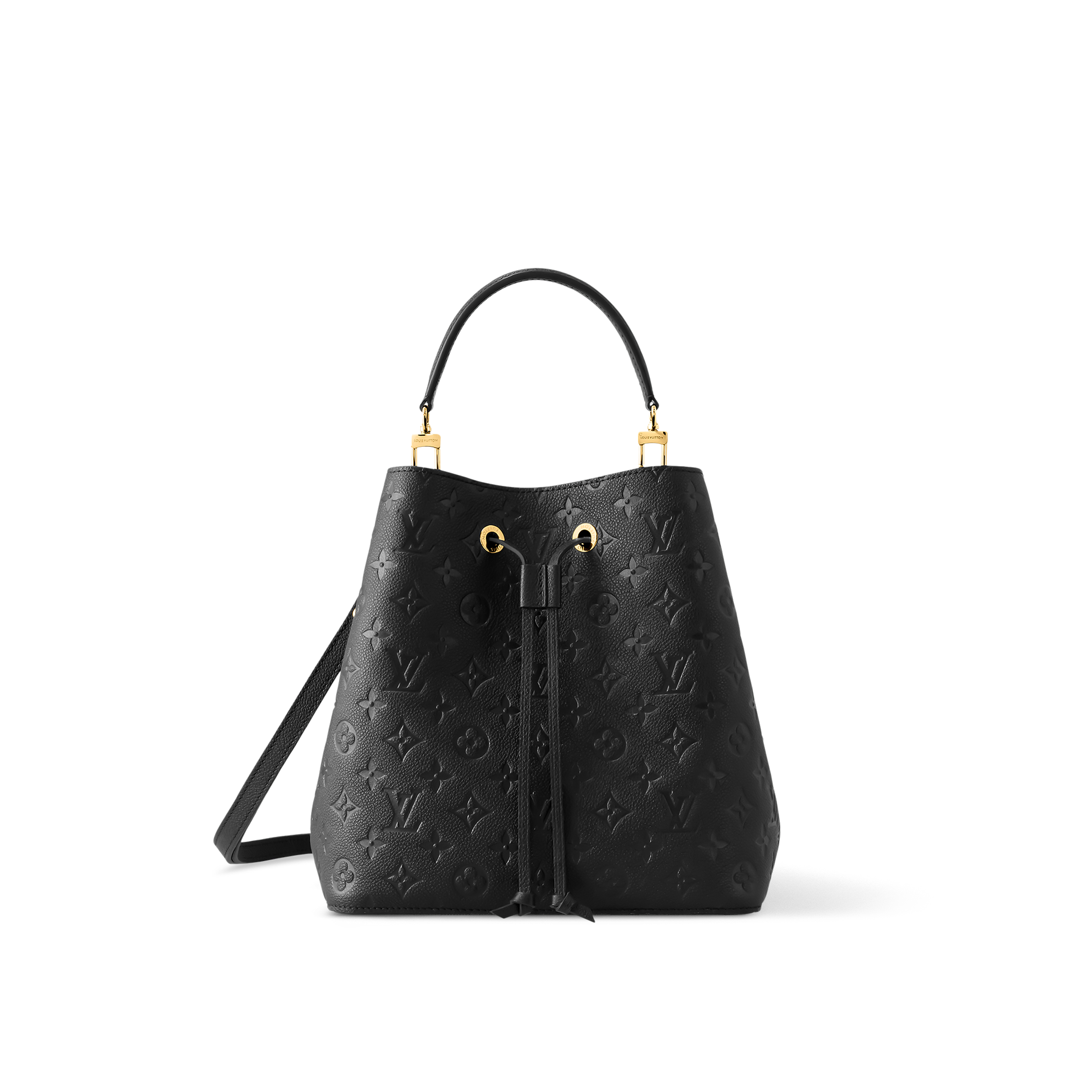 NéoNoé MM Bucket Bag - Luxury Bicolour Monogram Empreinte Leather Grey ...