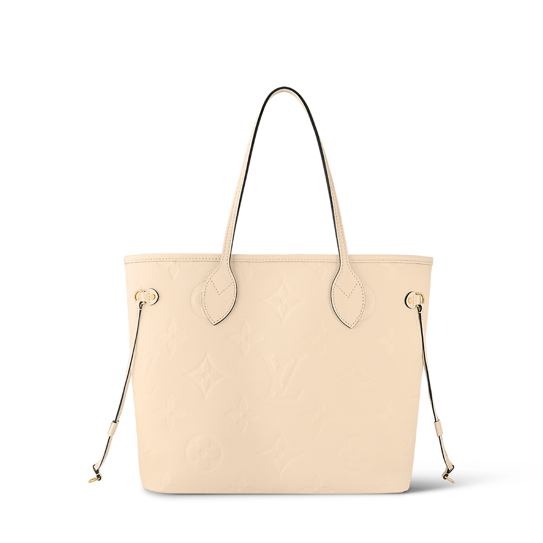 Neverfull MM Tote Bag - Luxury Monogram Empreinte Leather Beige | LOUIS ...