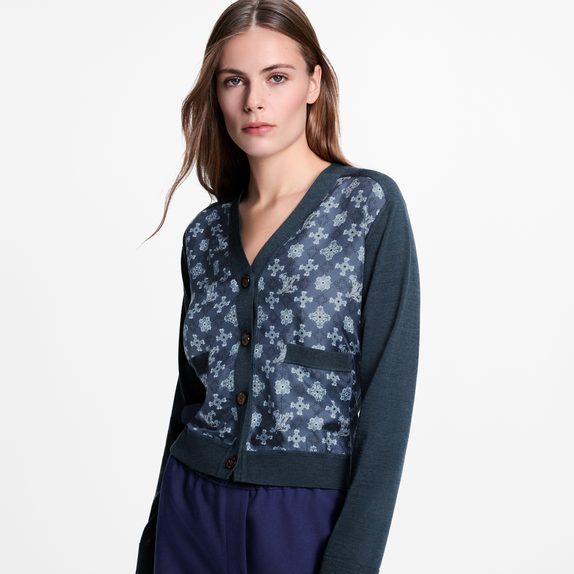 Nouveau Monogram Front Cardigan - Luxury Blue | LOUIS VUITTON