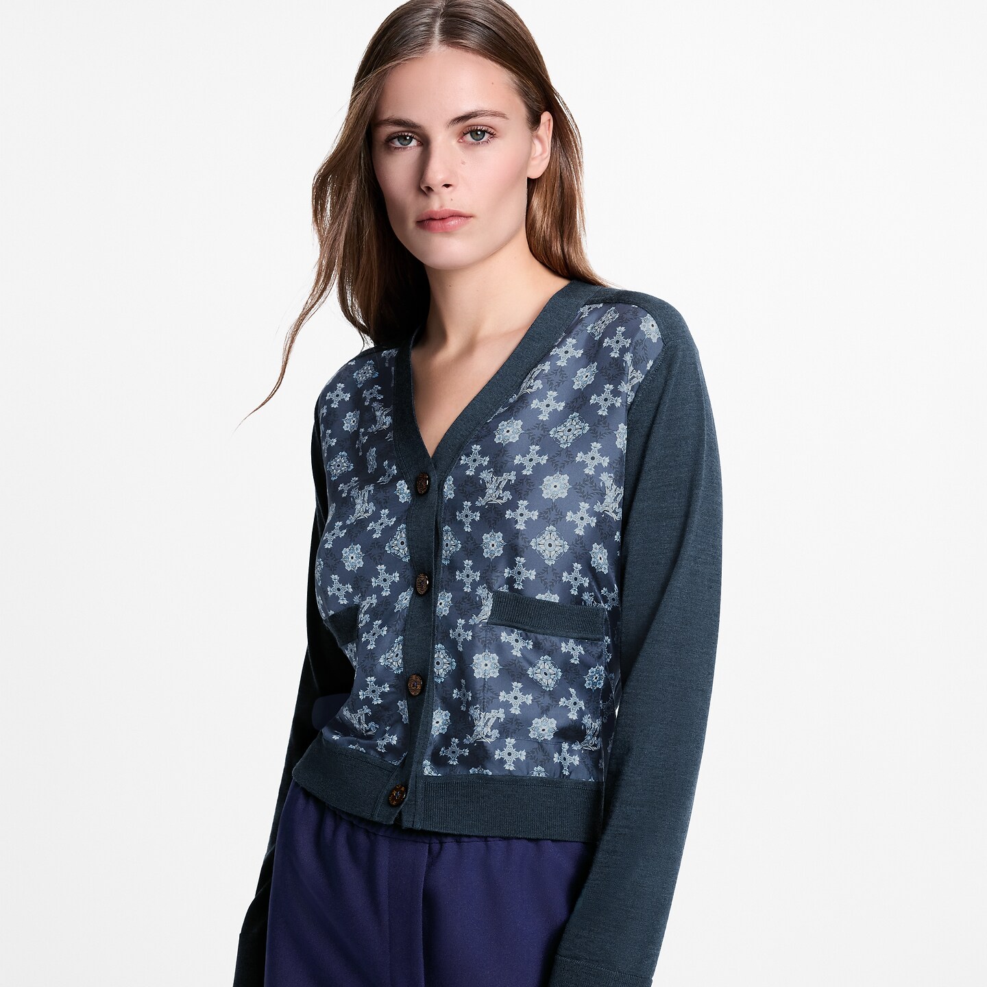Nouveau Monogram Front Cardigan - Luxury Blue | LOUIS VUITTON