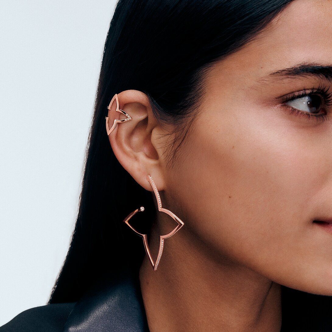 Ombre Blossom XL Hoops, Pink Gold And Diamonds - Luxury Pink | LOUIS ...