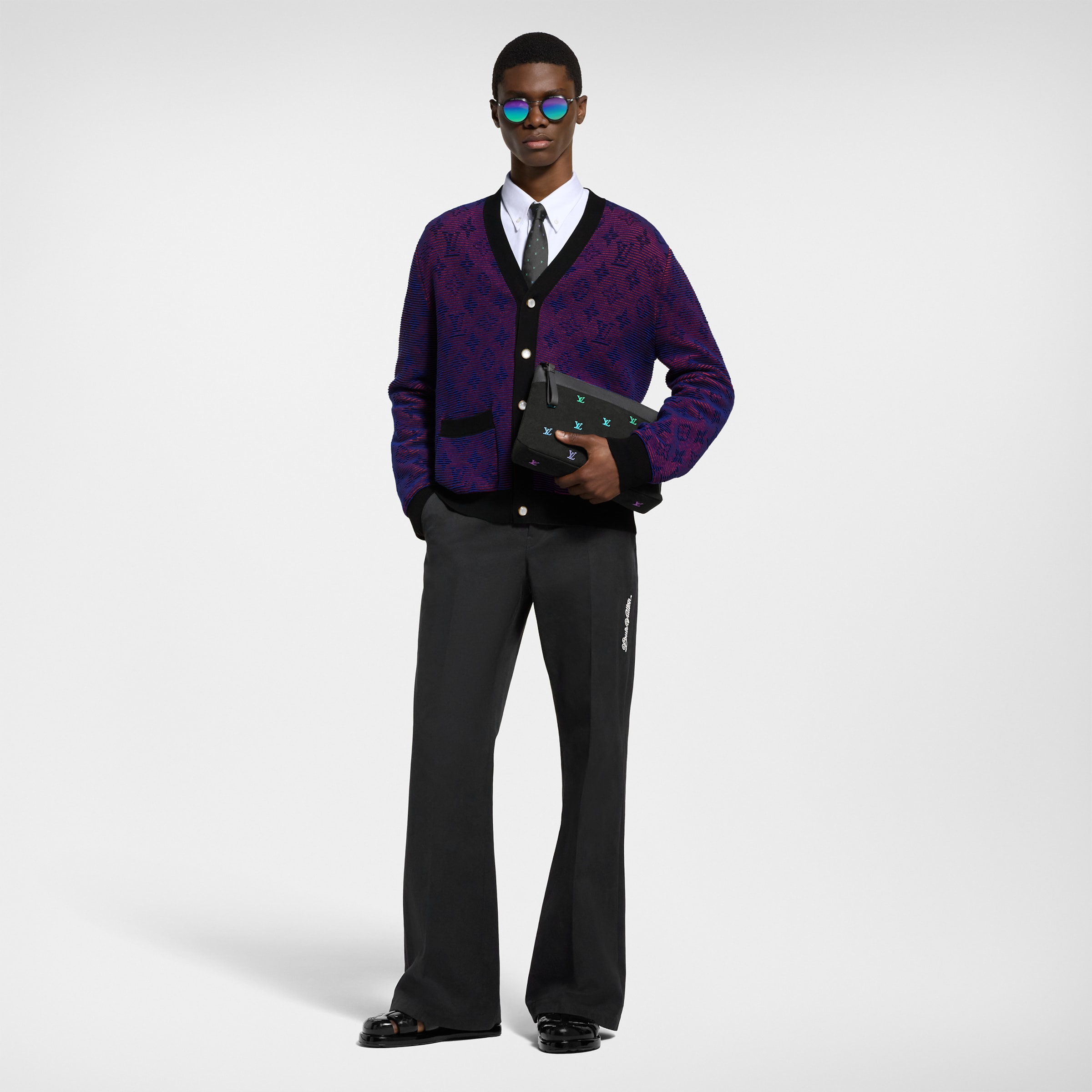 Optical Monogram Jacquard Cardigan - Luxury Multicolour | LOUIS VUITTON