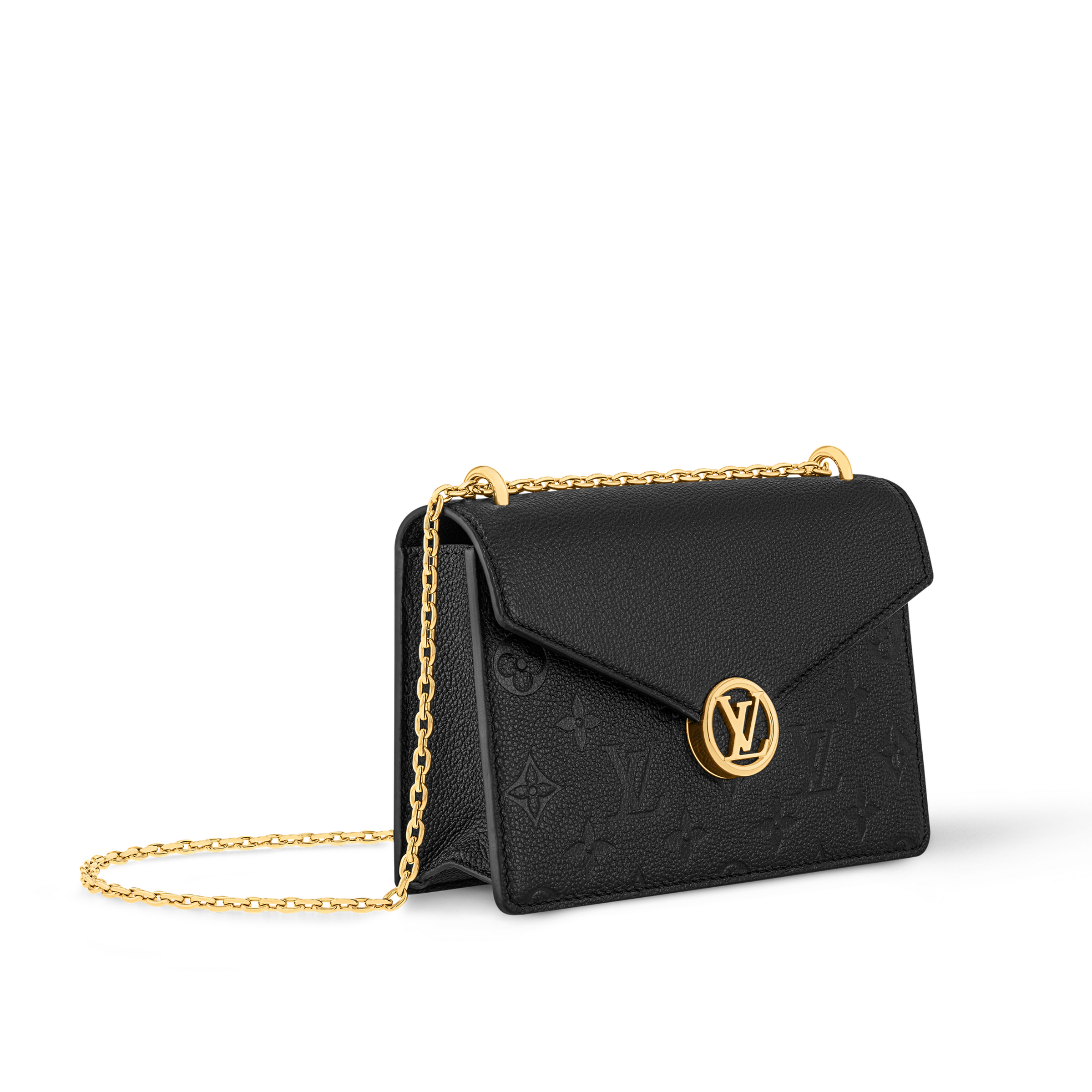 Rosy Wallet On Chain - Luxury Monogram Empreinte Leather Black | LOUIS ...
