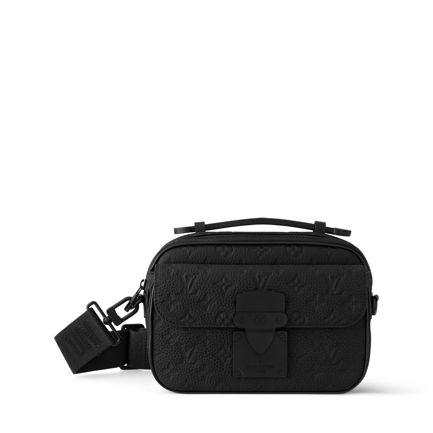 S Lock Messenger Bag - Luxury Monogram Taurillon Leather Black | LOUIS ...