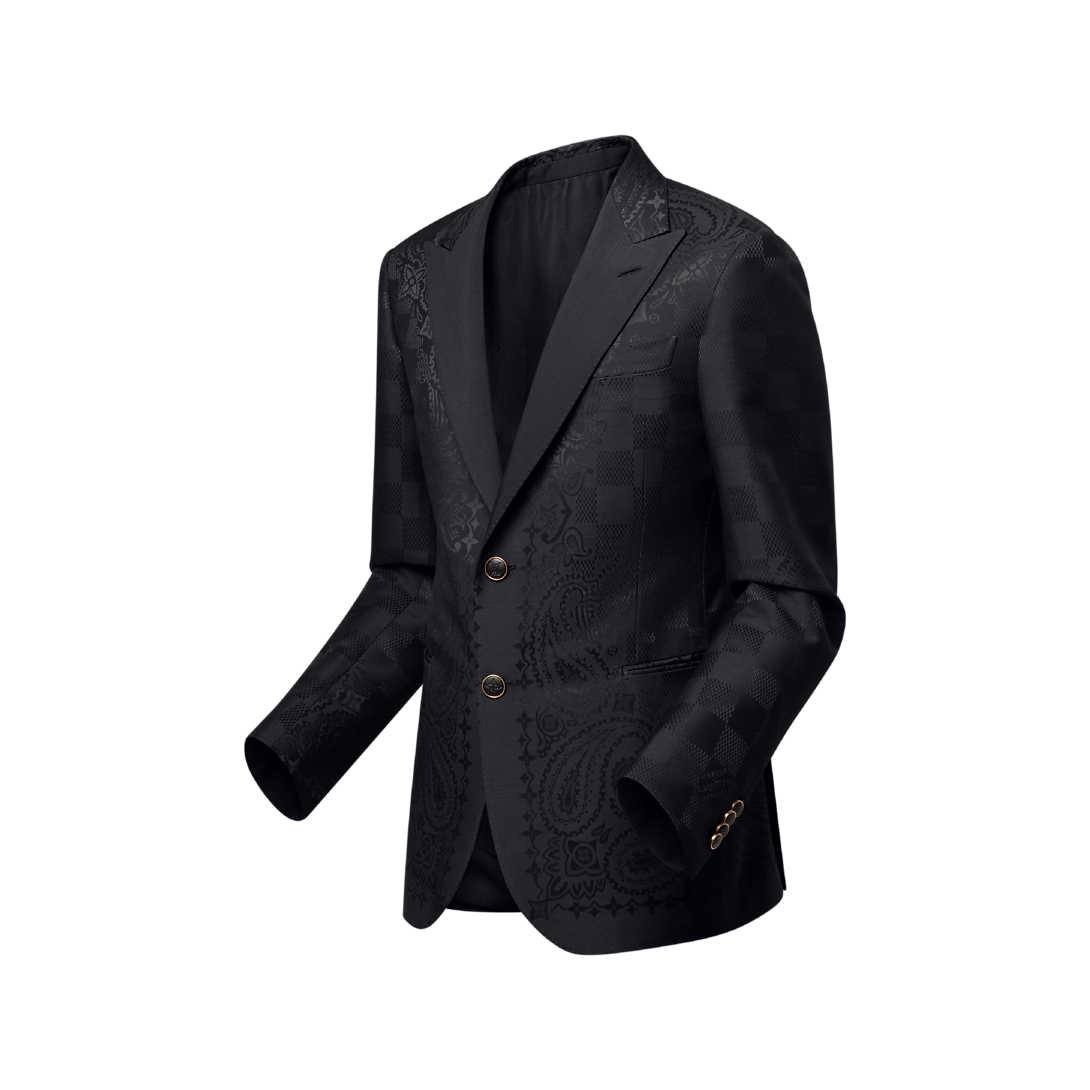 Satin Pont Neuf Single-Breasted Evening Jacket - Luxury Black | LOUIS ...