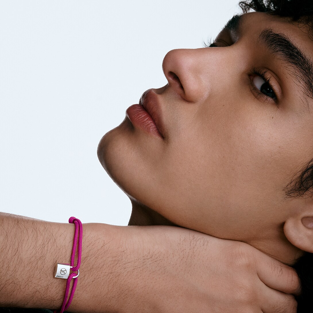 Silver Lockit Bracelet, Sterling Silver Black Laquered and Pink ...